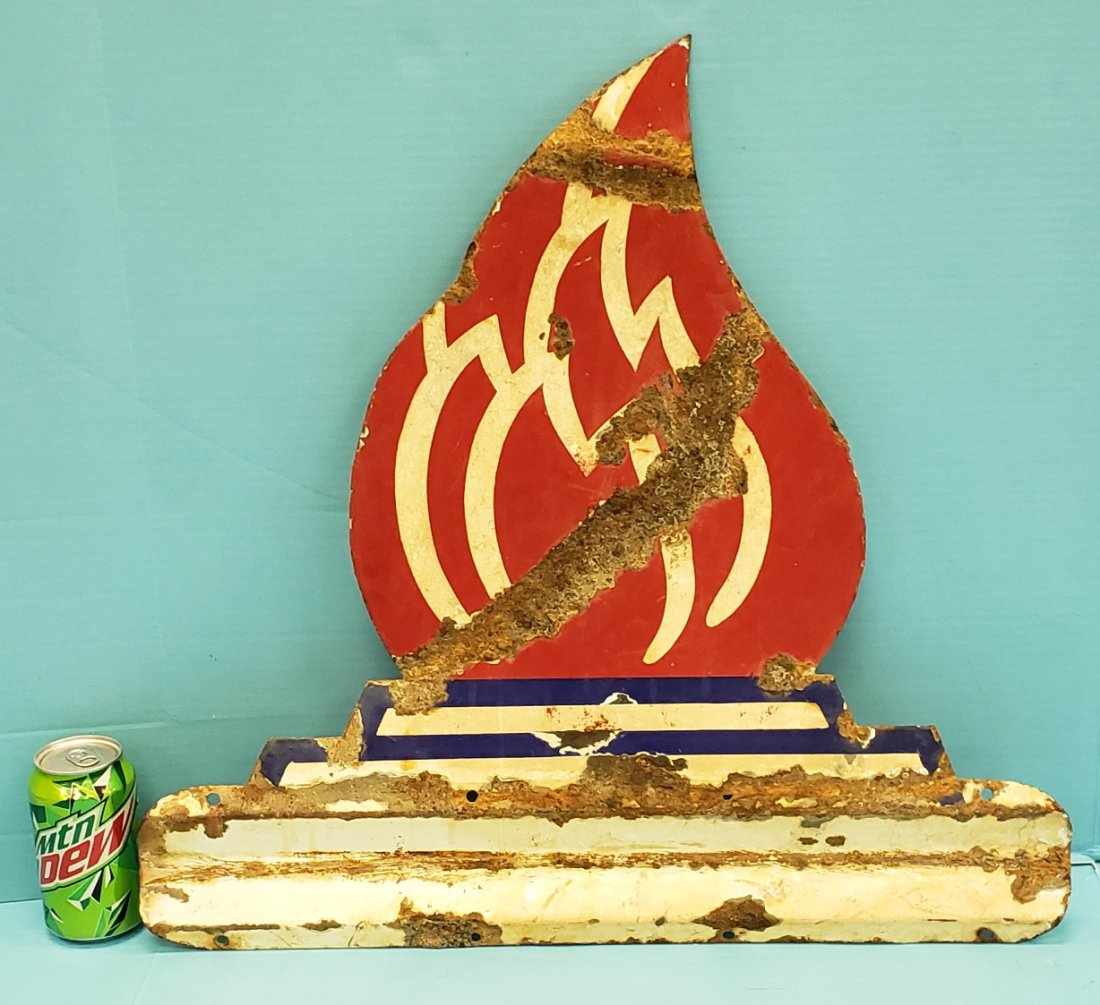 Porcelain Standard Oil Flame Sign