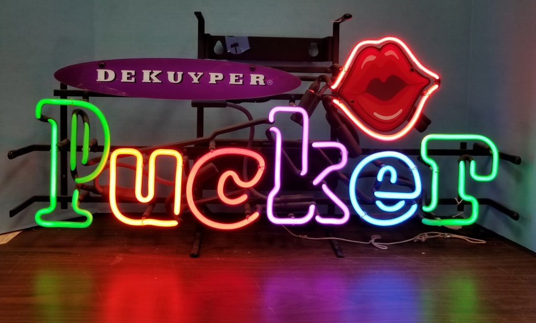 Dekuyper Pucker Neon Sign - Dec 15, 2018 | Rockabilly Auction Company in GA