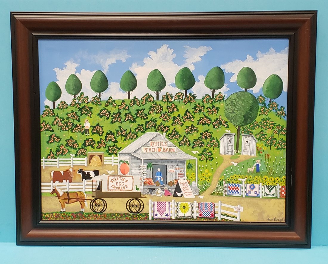 Kevin Burchett Original Signed Folk Art Kristie's Peach