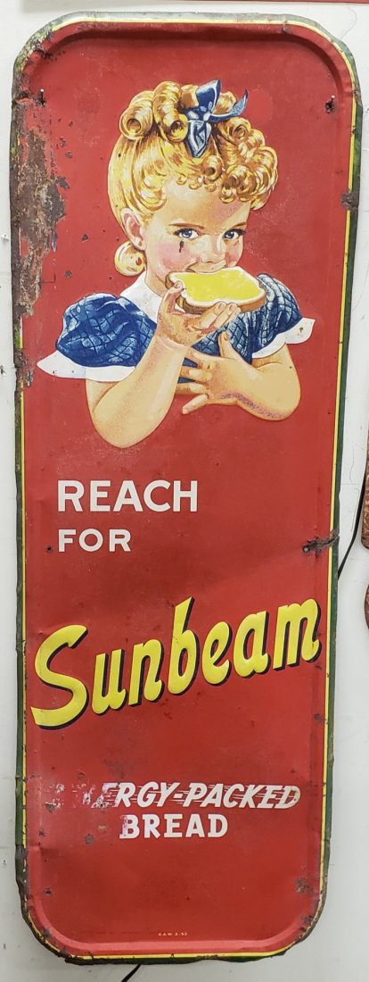 1953 Sunbeam Bread Embossed Sign