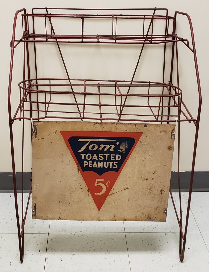 Tom's Peanuts Display Rack with sign