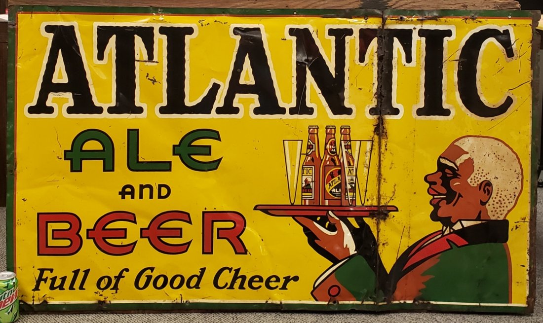 1938 Atlantic Ale and Beer Tin Sign