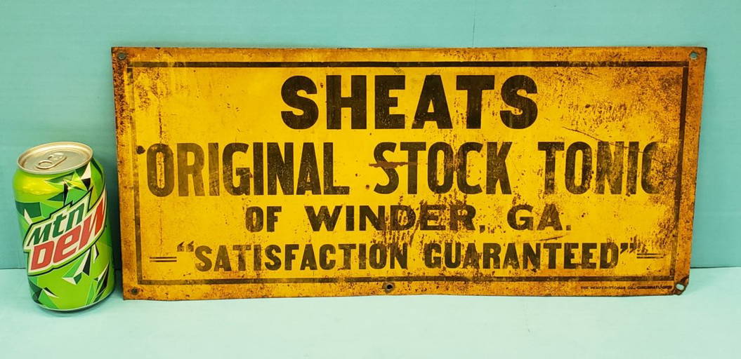 Sheats Original Stock Of Winder Ga Tin Sign