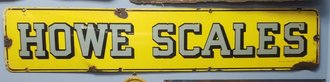 Porcelain Howe Scales Sign - Jun 06, 2020 | Rockabilly Auction Company ...
