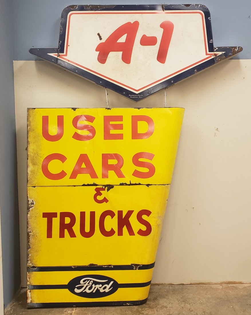 Large Porcelain Ford A-1 Used Cars & Trucks Sign - Jun 27, 2020 ...
