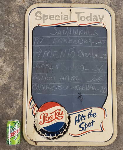 Pepsi Cola Hits The Spot Menu Board
