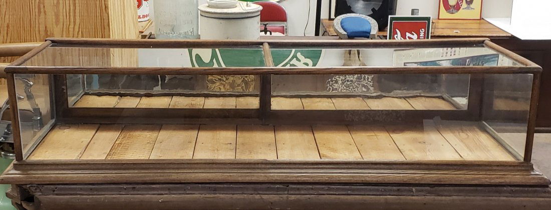 American Oak And Glass General Store Display Counte