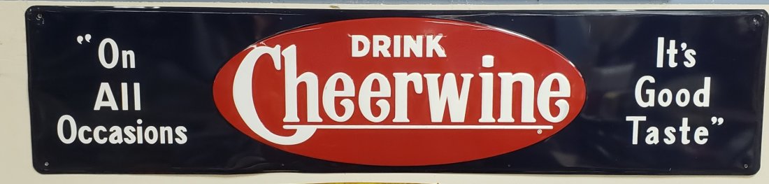 Drink Cheerwine Embossed Tin Sign