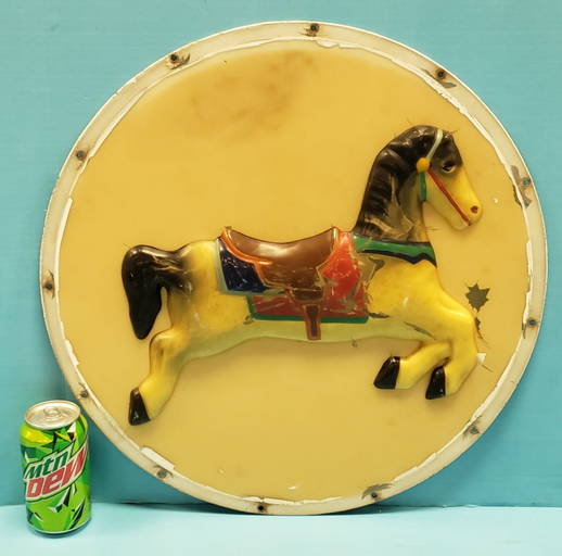 1940's 50's Carnival Ride Merry Go Round Carousel Sign