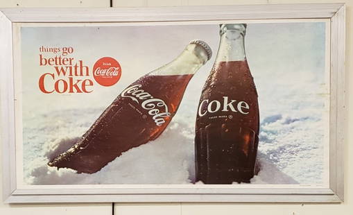 Matted Coca Cola "things Go Better With Coke" Cardboard Poster.