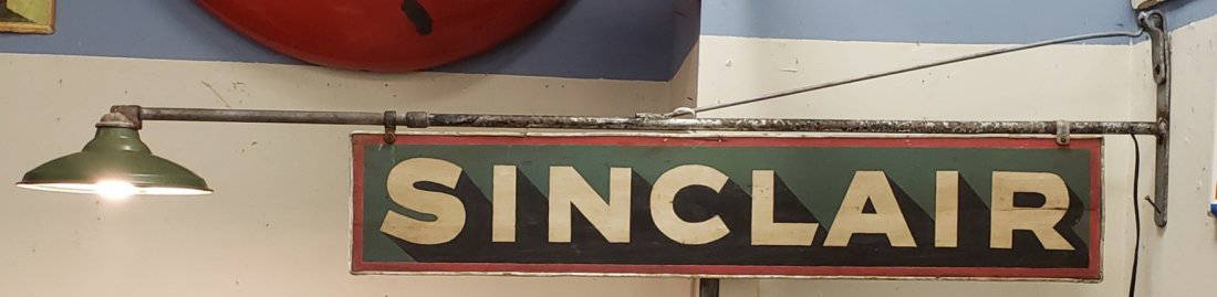 Rare Sinclair Service Station Sign W/ Light & Bracket