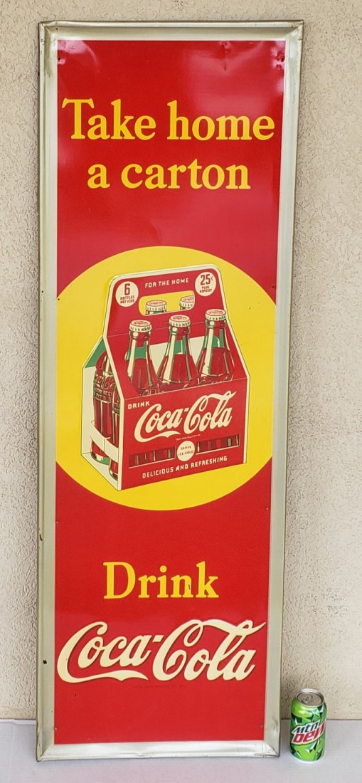 Coca Cola Six Pack Vertical Sign Take Home A Carton