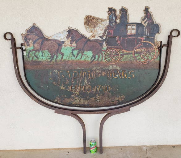 Rare Coach And Four Inn Stagecoach Sign