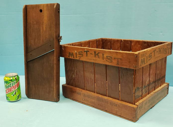 Mist Kist Cranberries Crate & Primitive Cabbage Cutter