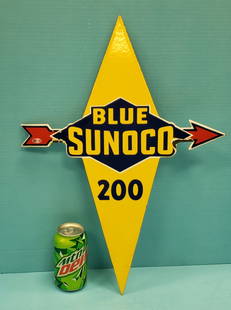 Blue Sunoco Porcelain Pump Plate