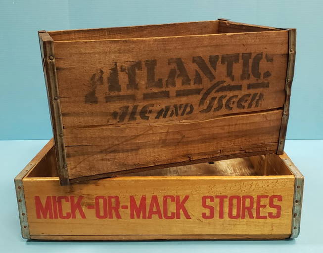 Atlantic Ale & Beer & Mick Or Mack Stores Wood Crates