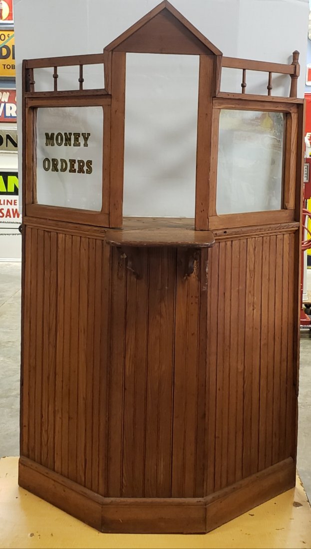 Antique Wood Bank Teller Window / Booth