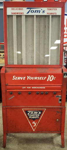 Tom's Sandwiches & Toasted Peanuts Vending Machine