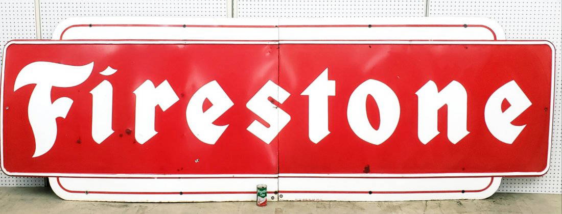 Large 12 Ft Firestone Porcelain Sign