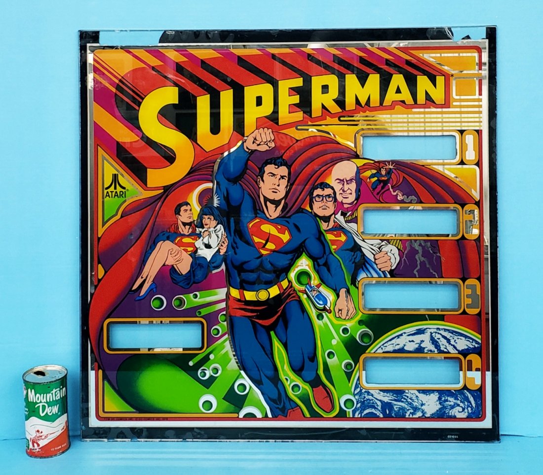 1978 Superman Atari Pinball Machine Backglass