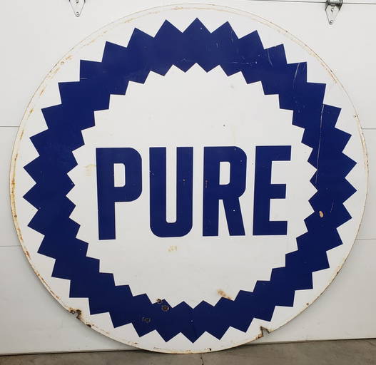 72" Double Sided Porcelain Pure Gas Station Sign