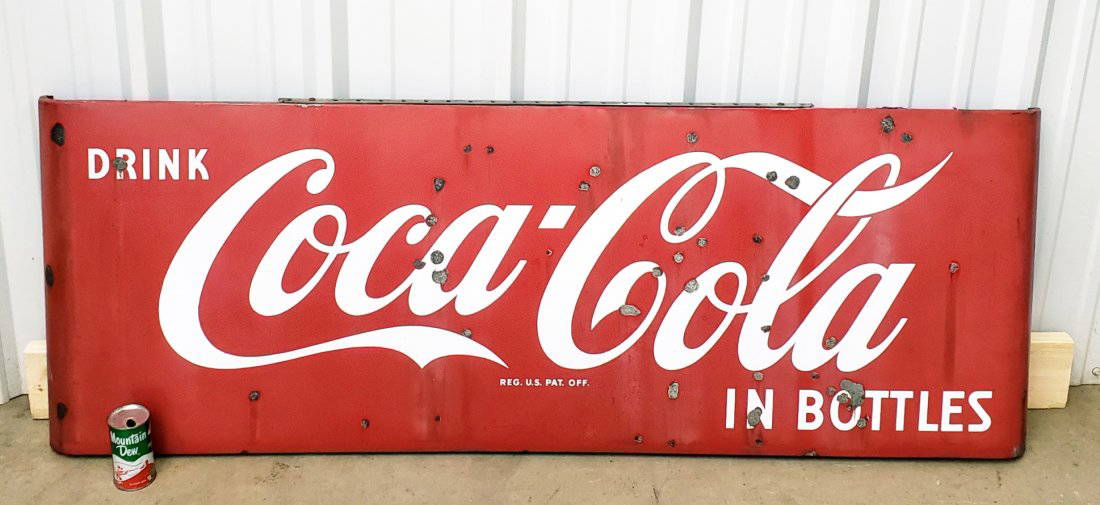 Large Coca Cola Porcelain Sled Sign