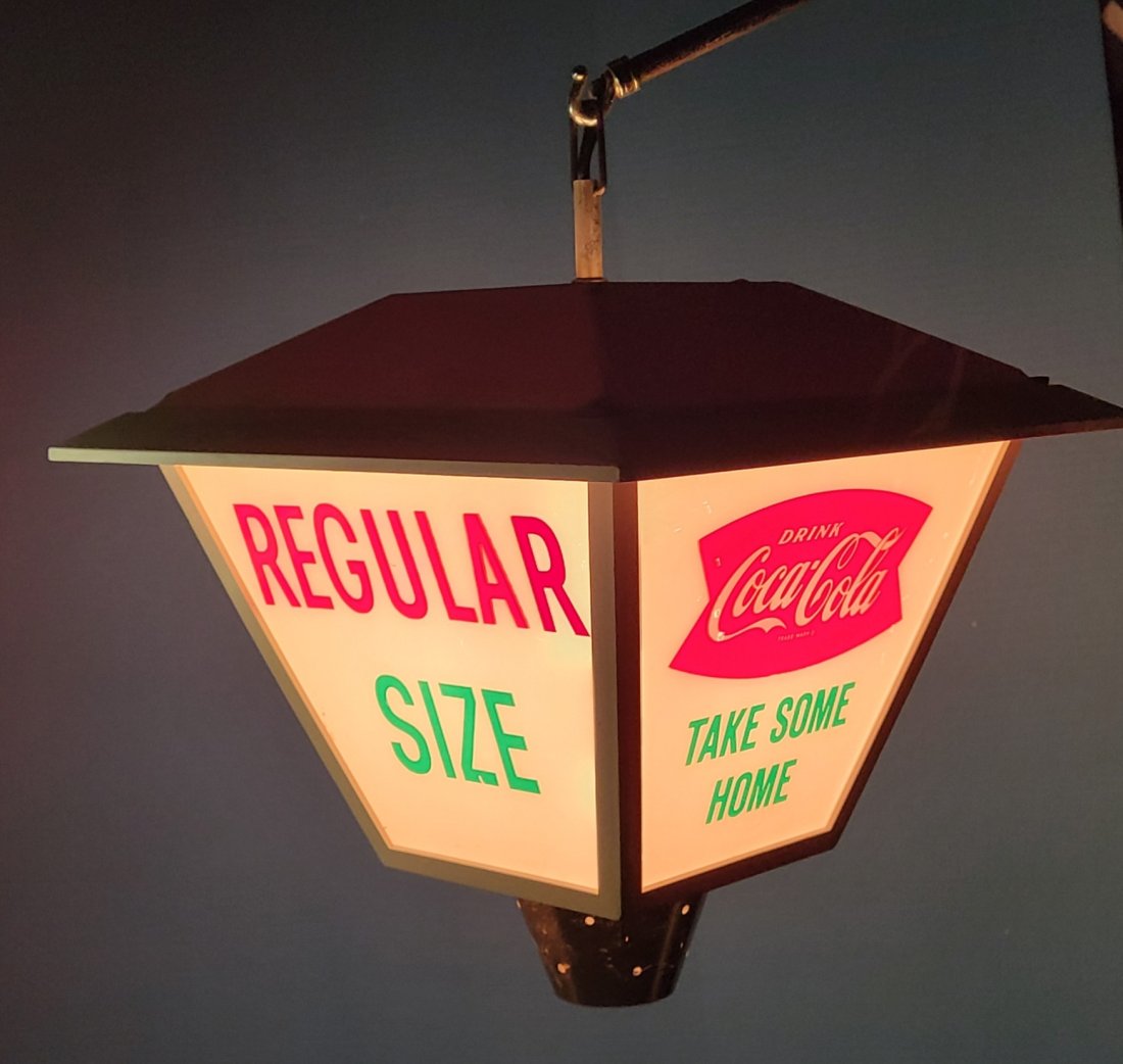 Coca Cola Hanging Revolving Light Up Lantern Sign