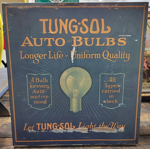 Early Tung Sol Auto Bulbs Display Cabinet