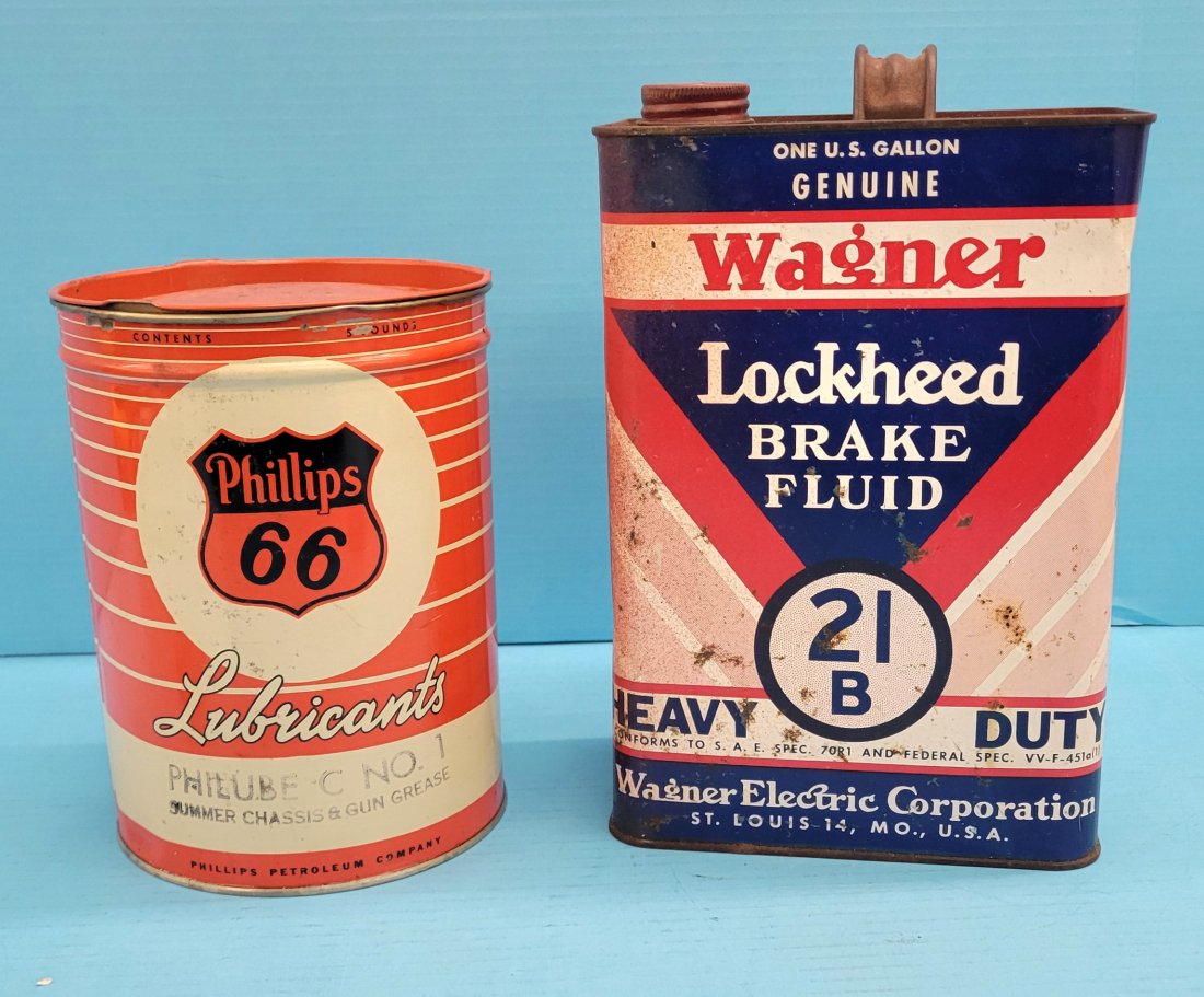 Phillips 66 Lubricants & Wagner Lockheed Brake Fluid Cans
