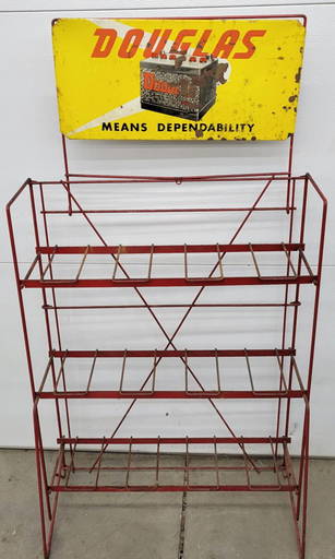 Douglas Battery sign with display rack - Jun 18, 2022 | Rockabilly ...