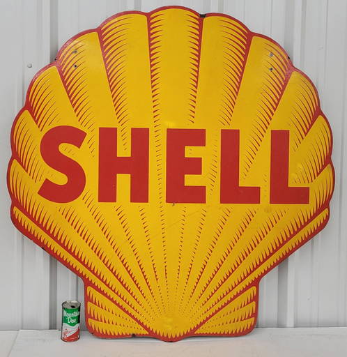 Shell Double Sided Porcelain Sign
