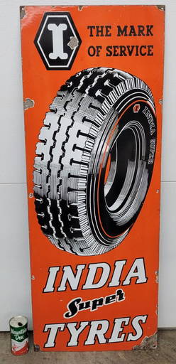 India Super Tyers porcelain sign (#0435) on Sep 17, 2022 | Rockabilly ...