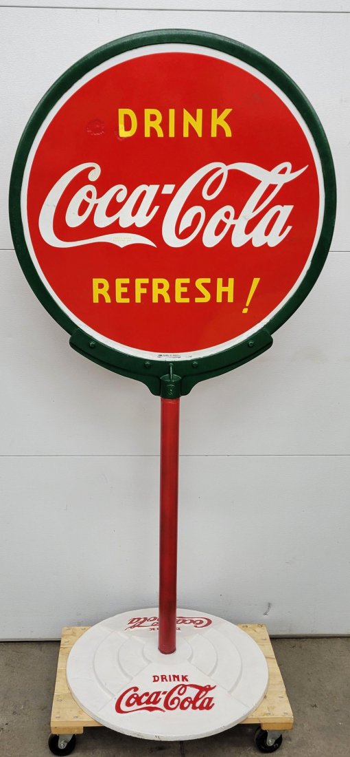 Drink Coca-Cola Refresh! Porcelain Curb Lollipop Sign - Dec 03, 2022 ... Drink Coca-Cola Refresh! Porcelain Curb Lollipop Sign - Dec 03, 2022 ...