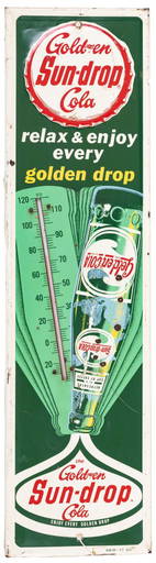 Golden Sun Drop Cola w/Bottle Metal Thermometer - Dec 03, 2022 ...