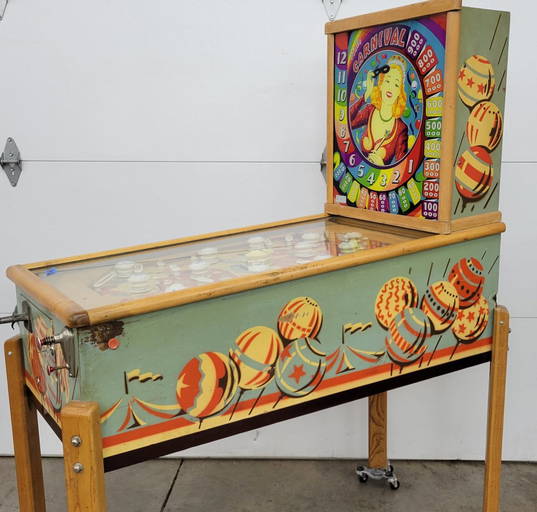 1948 Bally Carnival Wood Rail Pinball Machine - Dec 03, 2022 ...
