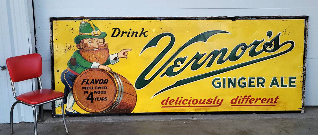Large Drink Vernor's Ginger Ale w/Logo Metal Sign - Dec 03, 2022 ...
