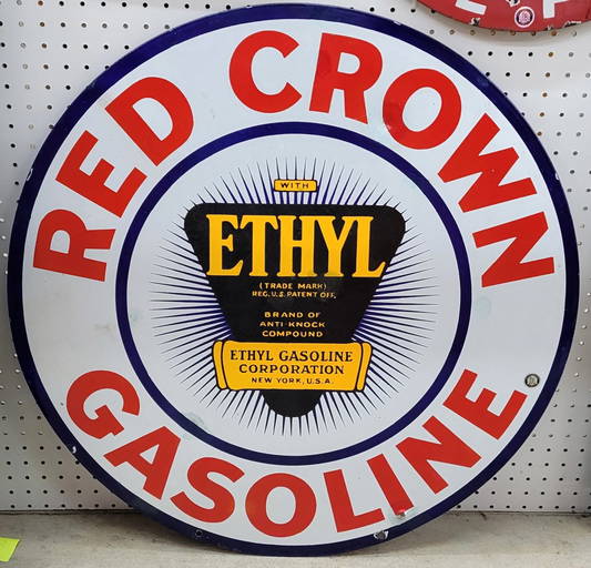 Red Crown Gasoline w/ethyl logo Porcelain Sign - Dec 03, 2022 ...