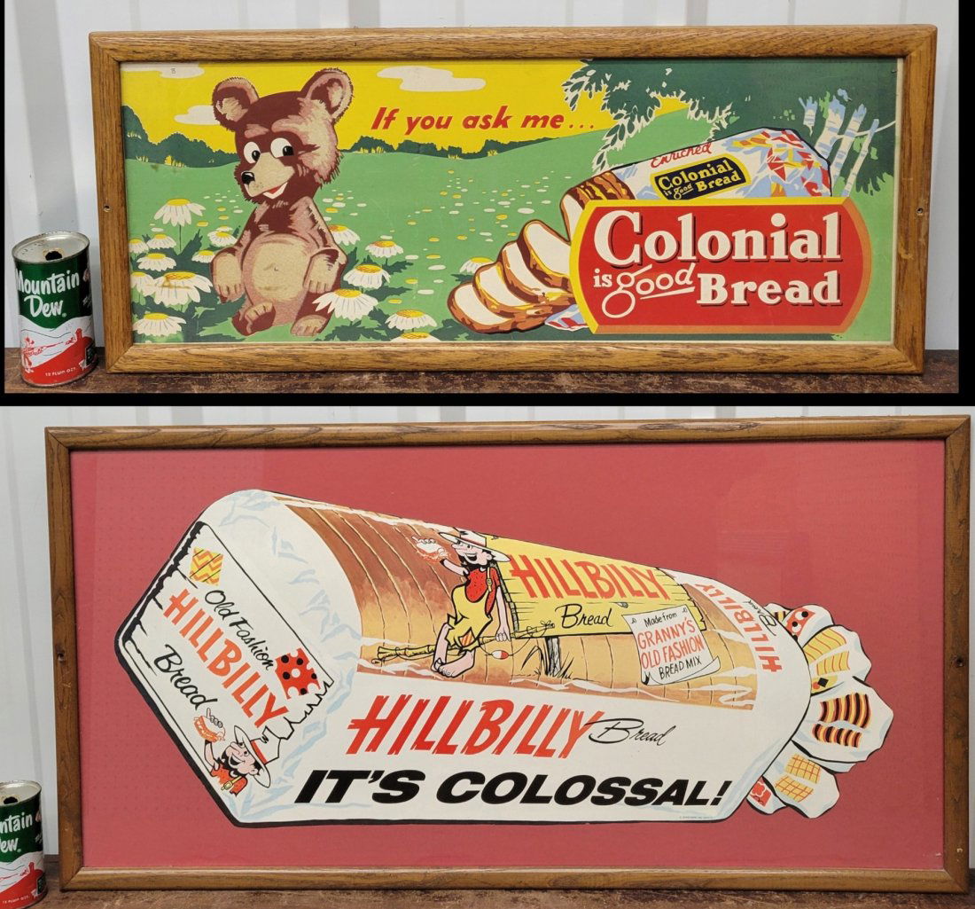 Hillbilly Bread "it's Colossal" & Colonial Paper Signs