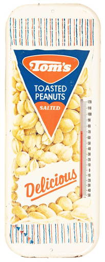 Tom's Toasted Peanuts Metal Thermometer