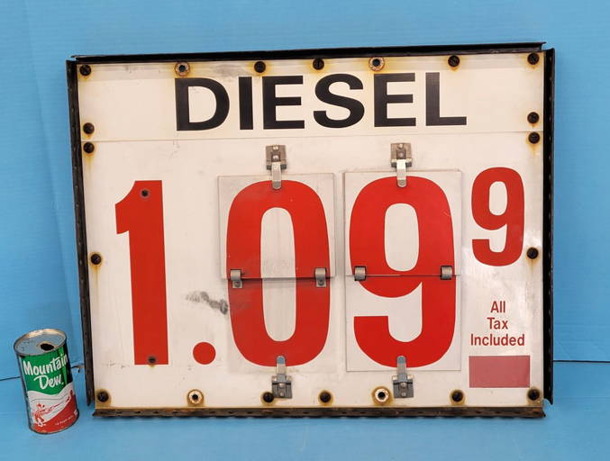 Service Station Diesel price sign - Dec 03, 2022 | Rockabilly Auction ...