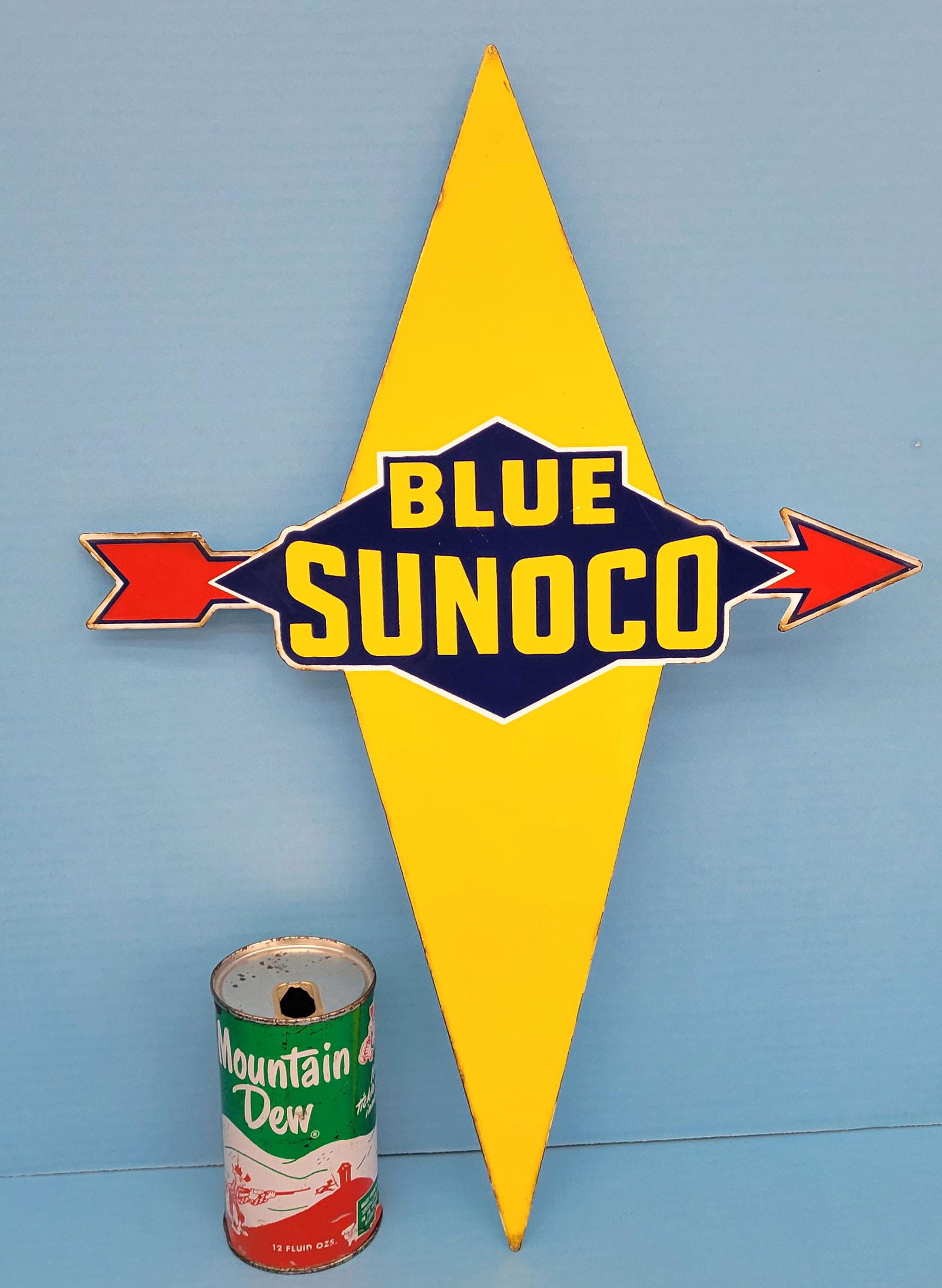 Blue Sunoco Porcelain Pump Plate