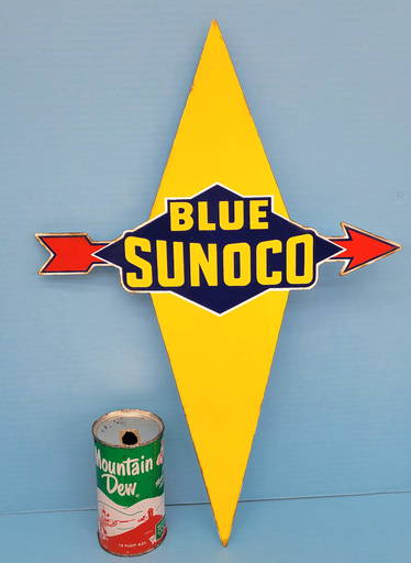 Blue Sunoco Porcelain Pump Plate