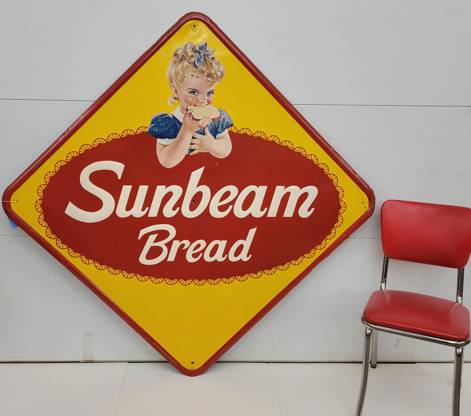 Sunbeam Bread Embossed Metal Sign