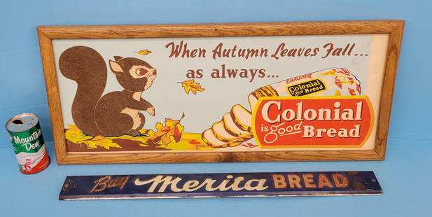 Framed Heavily Embossed Merita Bread Sign