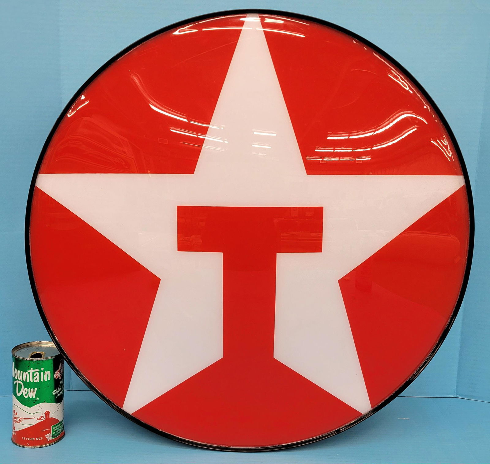 Round Texaco Light Up Service Station Sign