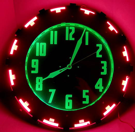 Aztec Contemporary Neon Electric Clock