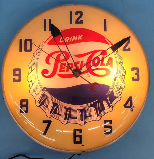 Drink Pepsi Cola Bottle Cap Swihart Light Up Clock