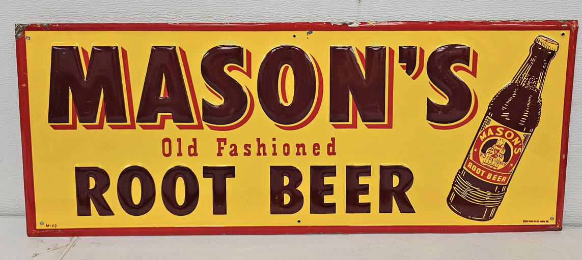 Mason's Old Fashioned Root Beer Embossed Sign