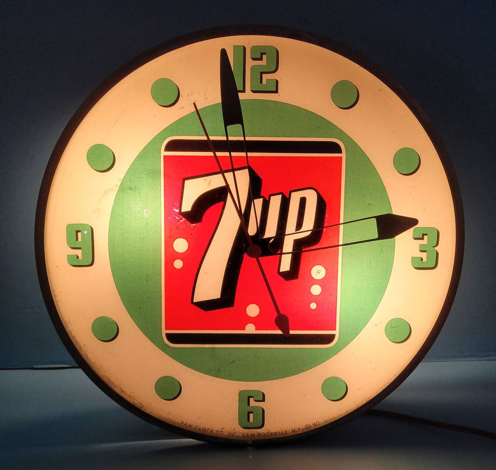 7up Electric Light Up Pam Clock Auction