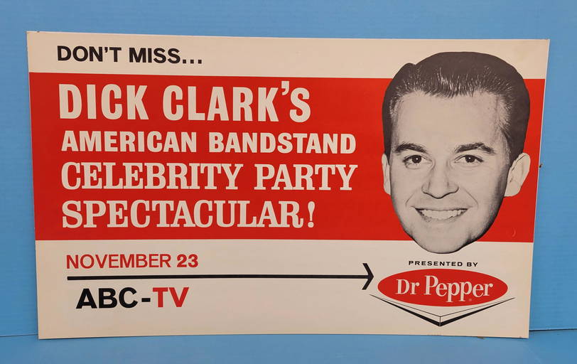 Dr Pepper Dick Clark's American Bandstand Abc Tv Cardboard